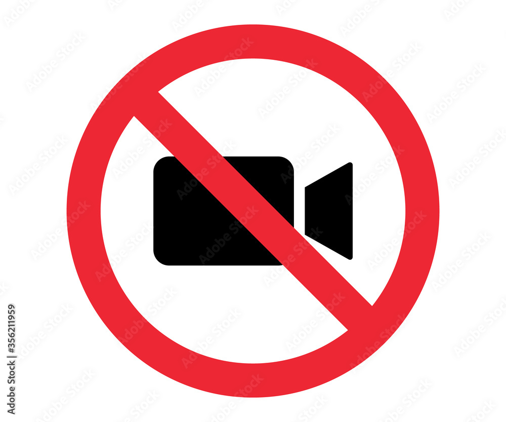 video camera not allowed, video recording not allowed sign vector Stock ...
