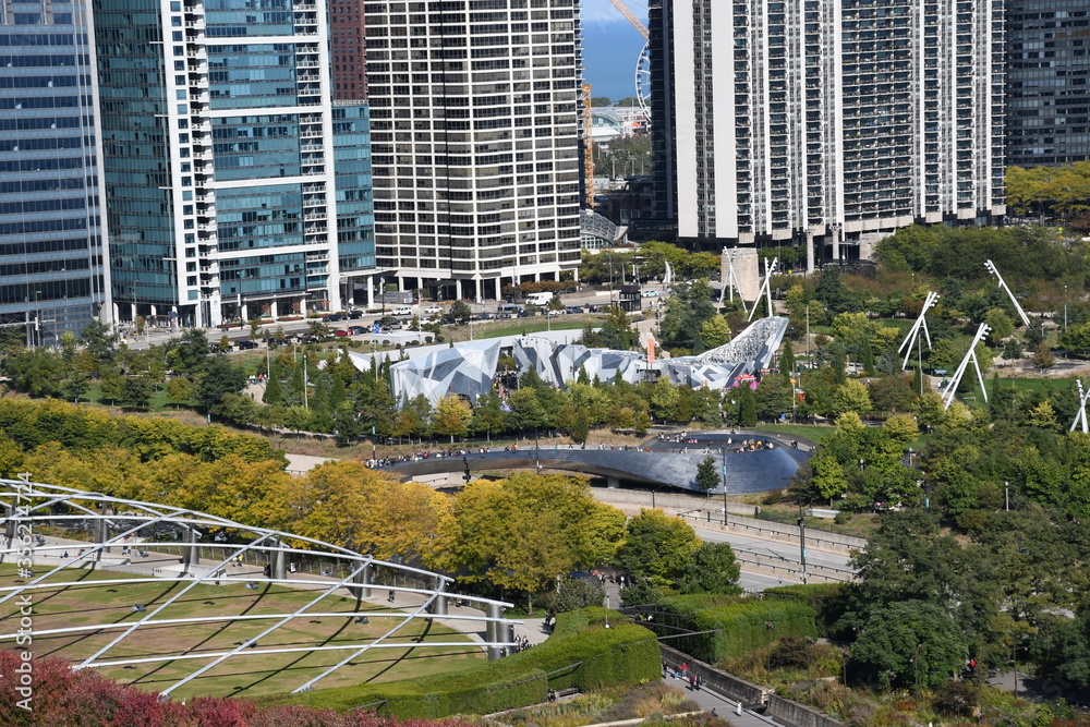 Public BP walkway in Millenium park. Millenium Park is one of the parks ...
