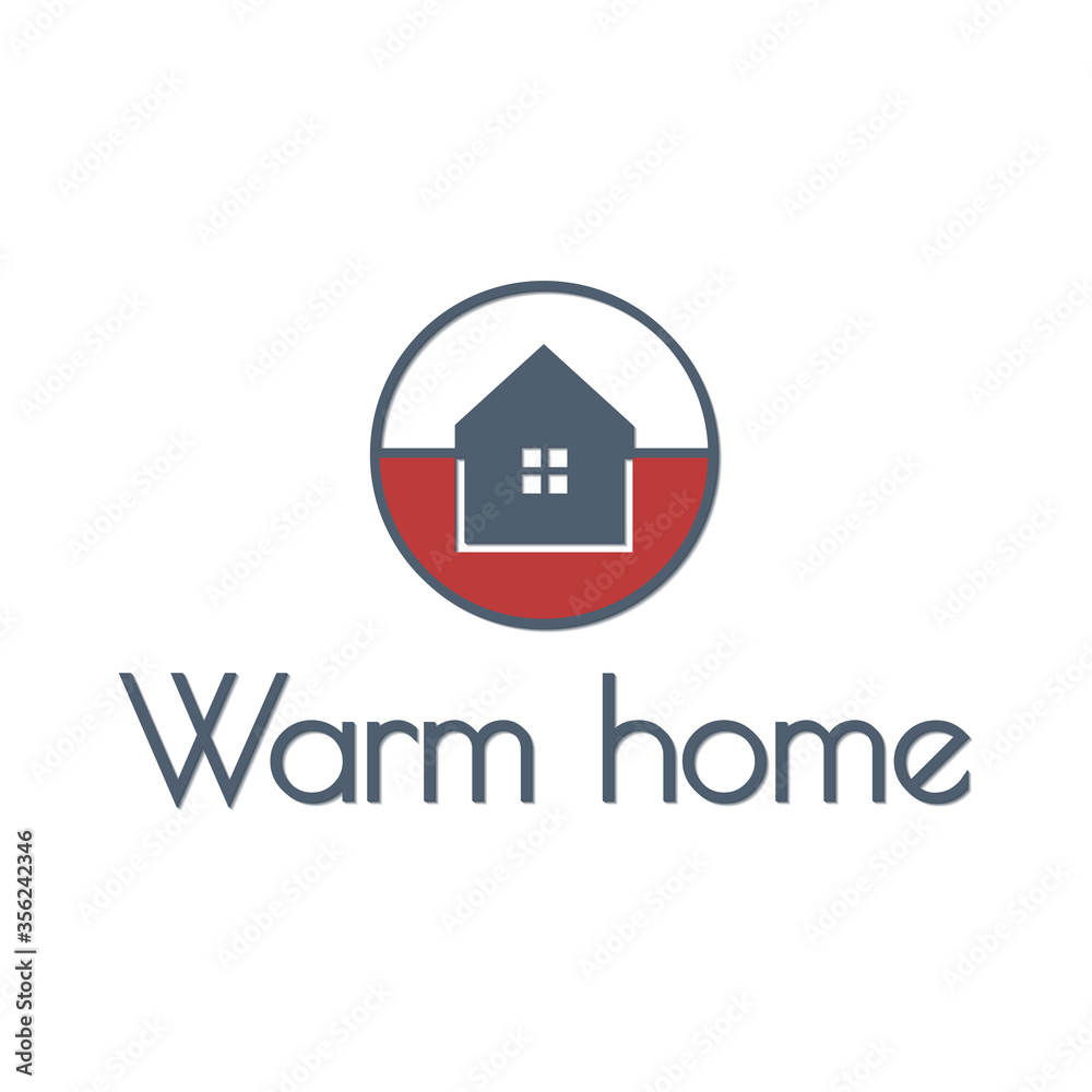 Logo of warm home. Heat insulation technology Stock Vector | Adobe Stock