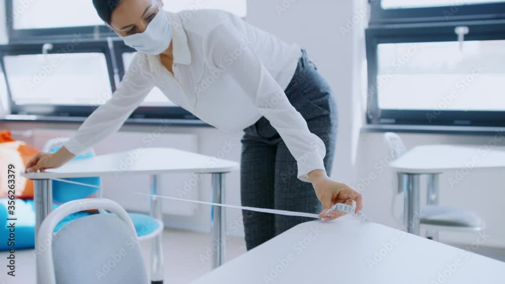 Teacher back at school after covid-19 quarantine and lockdown ...