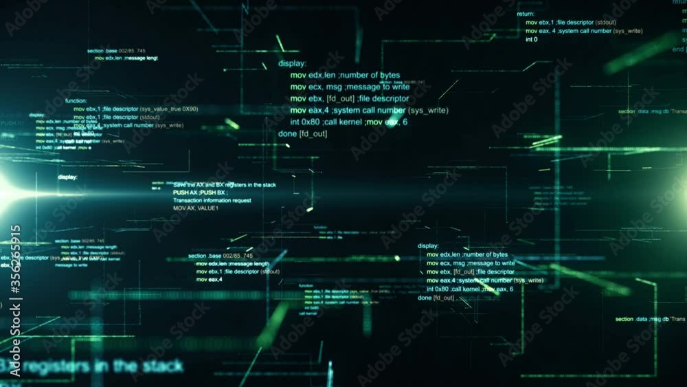Vidéo Stock Abstract cyber space background with program code modules ...