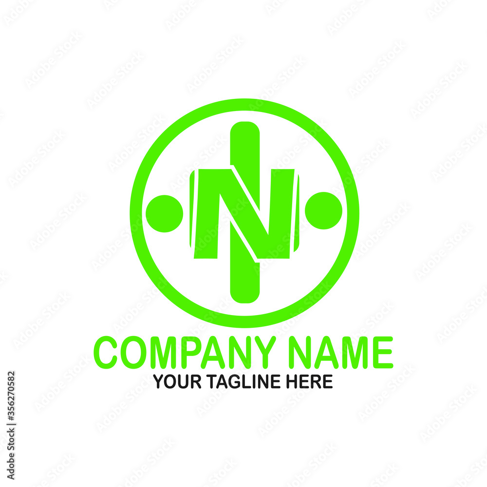 letter N green company logo Stock Vector | Adobe Stock