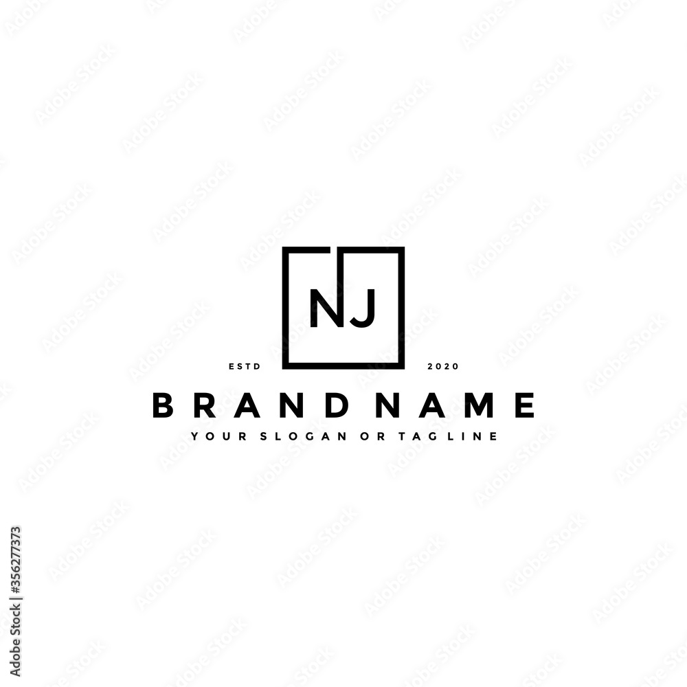 letter NJ logo design vector Stock Vector | Adobe Stock