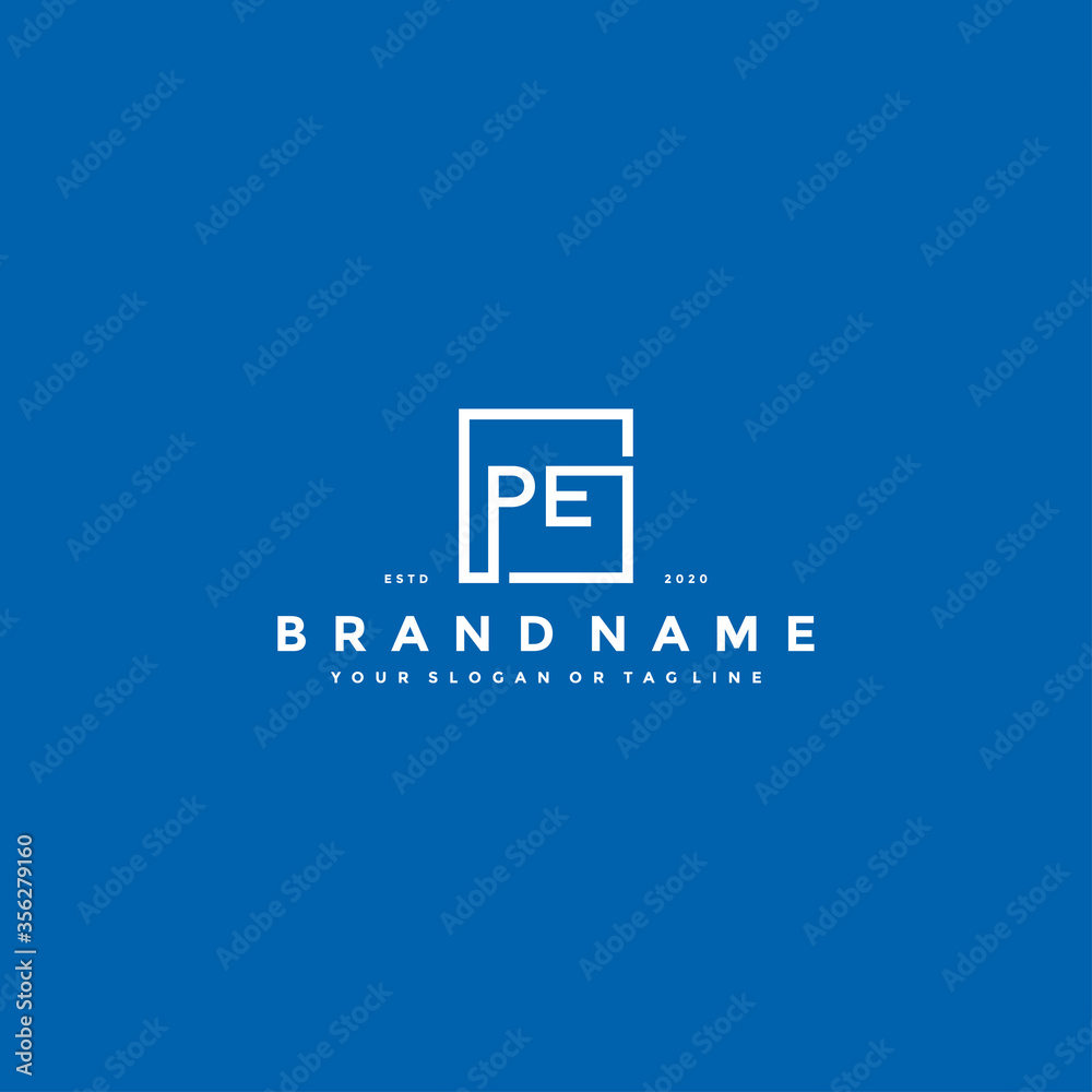letter PE logo design vector Stock Vector | Adobe Stock