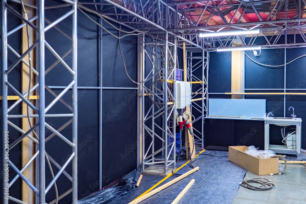 Repair work in the room. Installation of an electric shield and kitchen ...