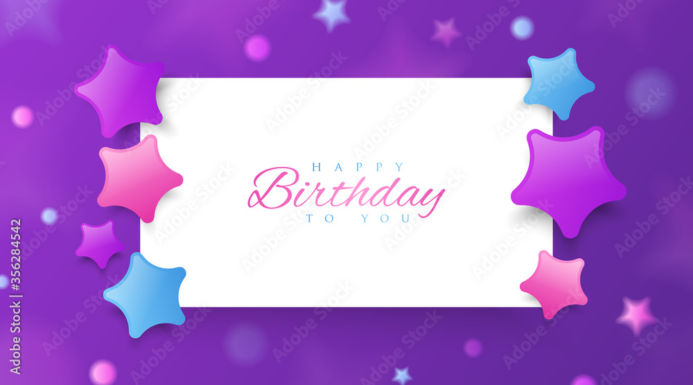 Realistic birthday background. Birthday greetings card background Stock ...
