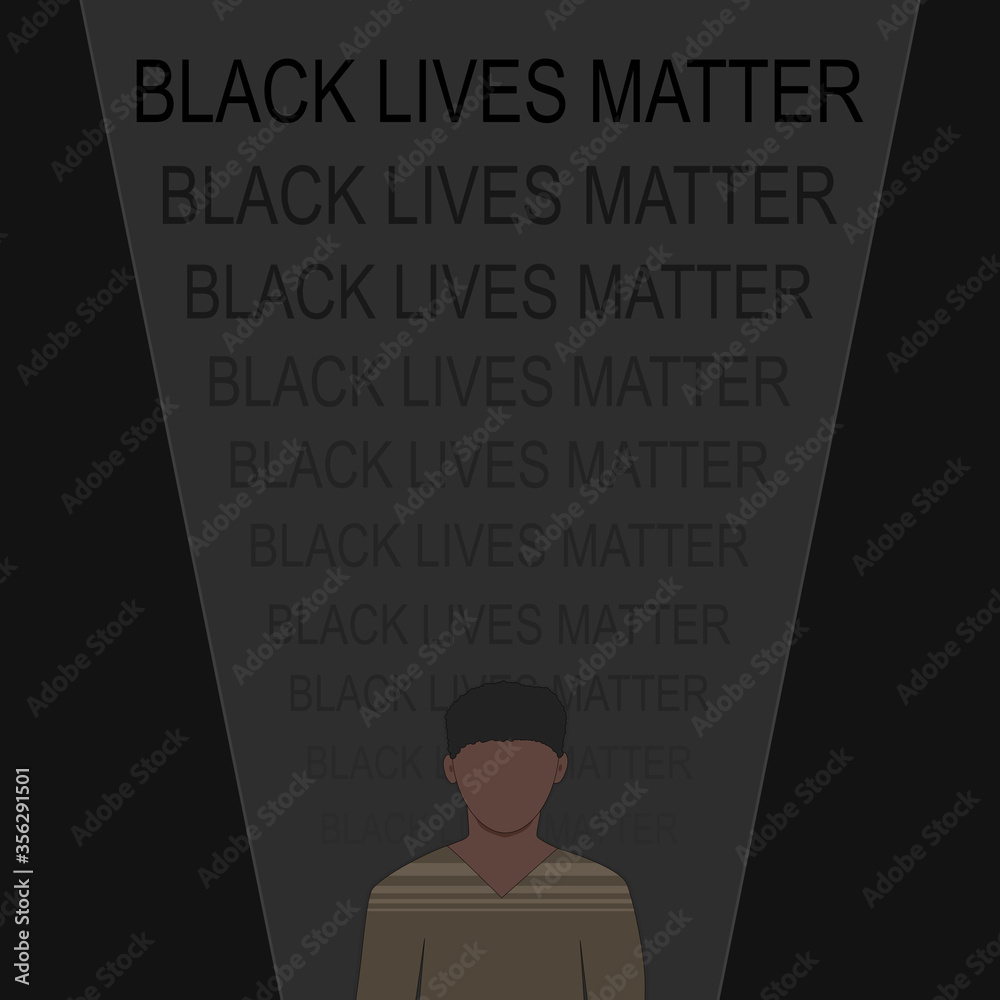 Vector - Black man people and wording “BLACK LIVES MATTER”. Racism ...