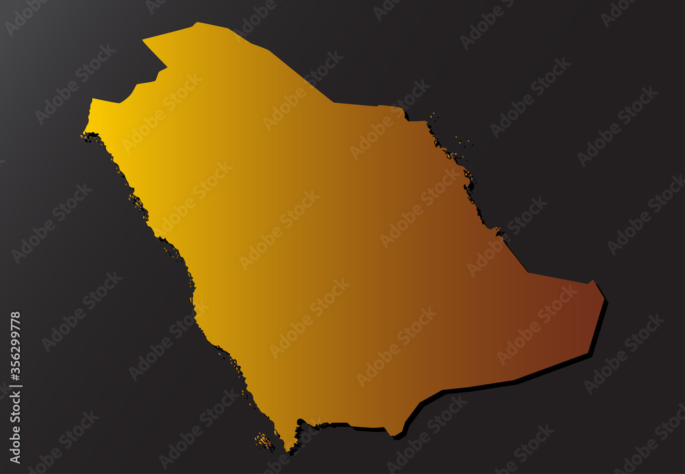 Vector Asia country map Saudi Arabia on background Stock Vector | Adobe ...
