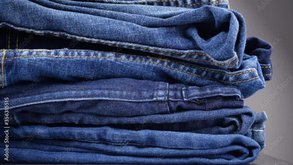 Denim jeans texture or denim jeans. Shot with slider or move camera in ...