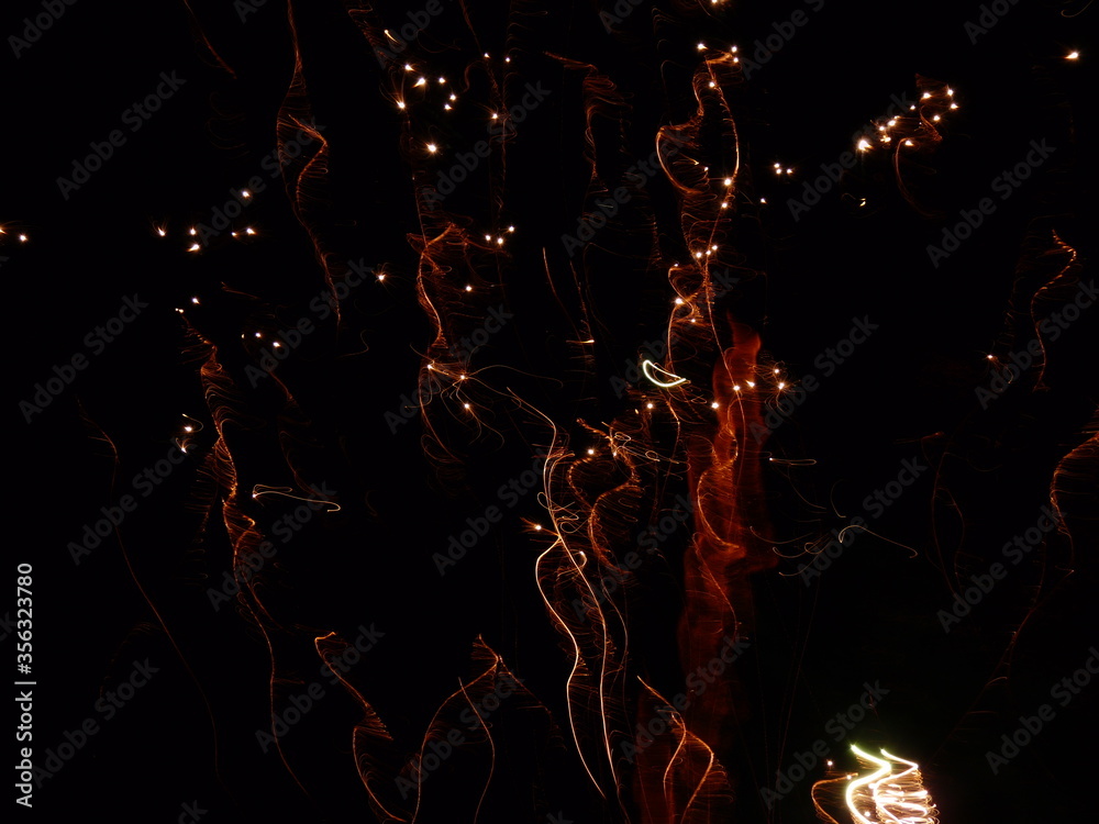 Abstract red and orange fireworks form background art Stock Photo ...