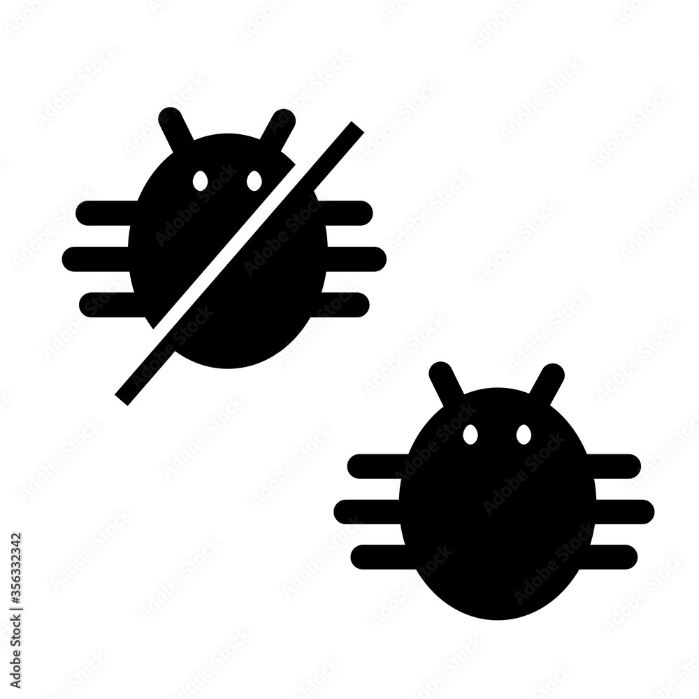 Spider crossed out and not crossed out sign eps ten Stock Vector ...