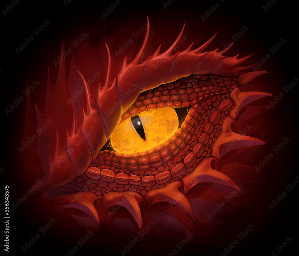 Red dragon eye Stock Illustration | Adobe Stock