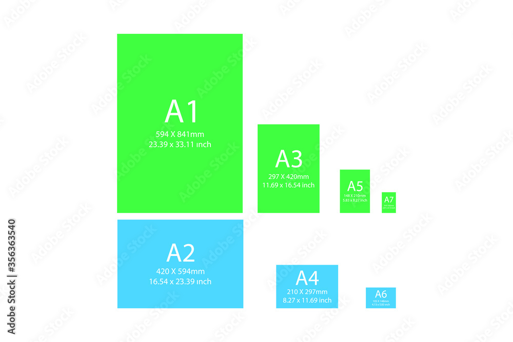Set of paper size design Stock Vector | Adobe Stock
