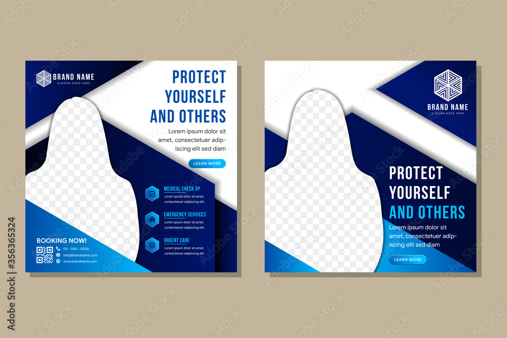 Protect yourself and others as text headline social media banner for ...