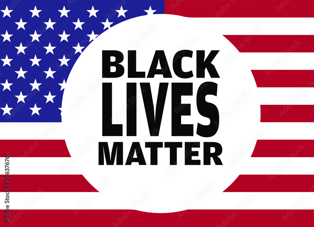 Black Lives Matter (BLM) on American Flag background graphic ...