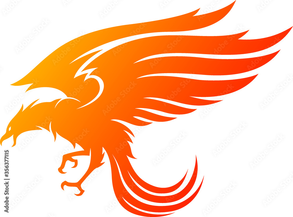 Phoenix Attacking Simple Vector Design Stock Vector | Adobe Stock