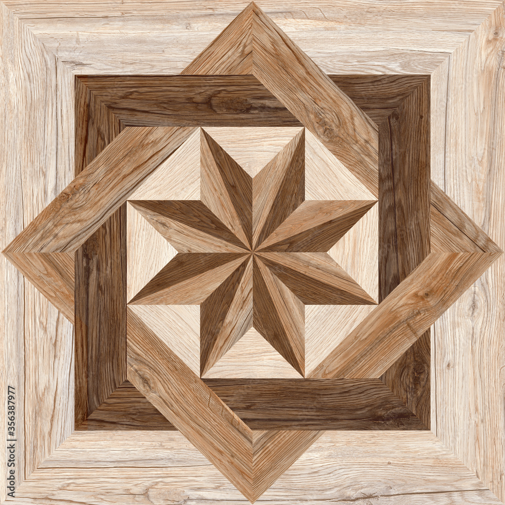 wooden frame decor design for floor tile Stock Photo | Adobe Stock