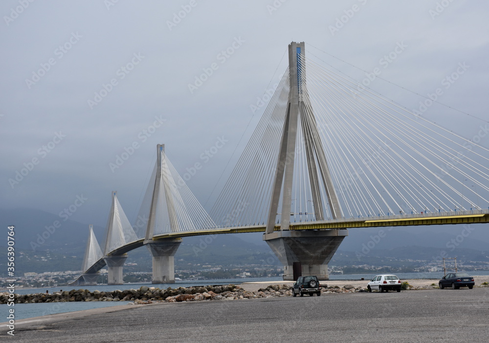 Rio-Andirrio-bridge in Greece connecting the greek mainland with ...