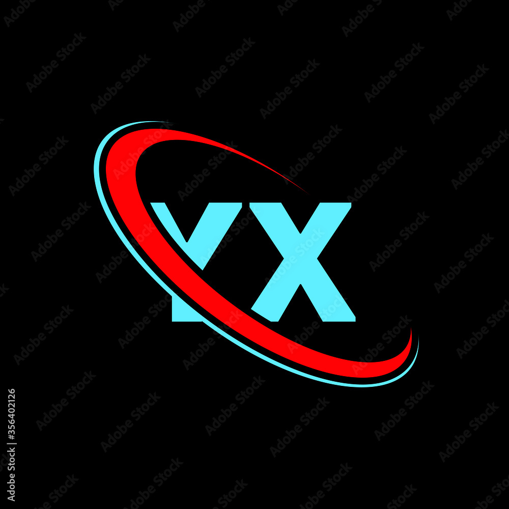 YX Y X letter logo design. Initial letter YX linked circle uppercase ...