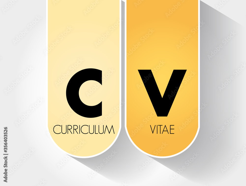 CV - Curriculum Vitae acronym, business concept background Stock Vector ...