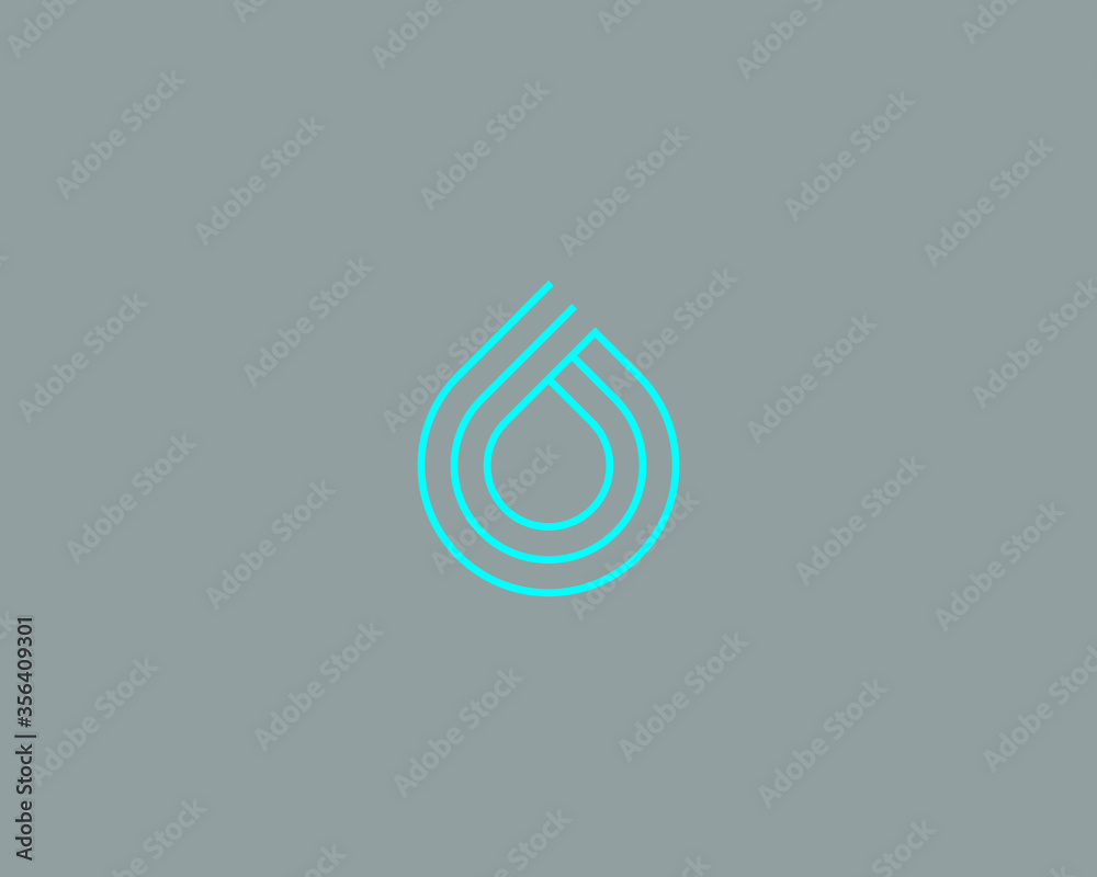 Linear water aqua logo design. Creative minimalist water drop vector ...