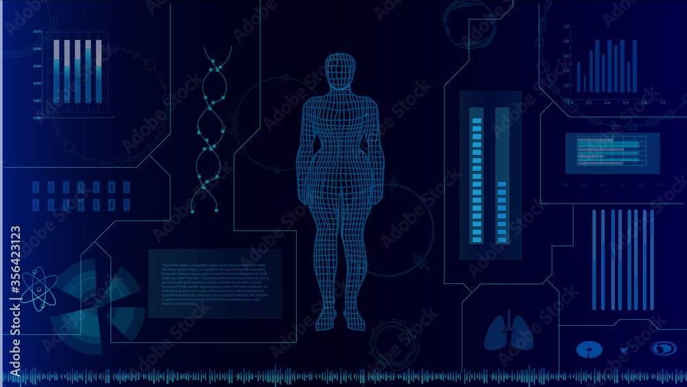 16:9 hud interface,futurastic human body,hud biology elelemt,Display ...