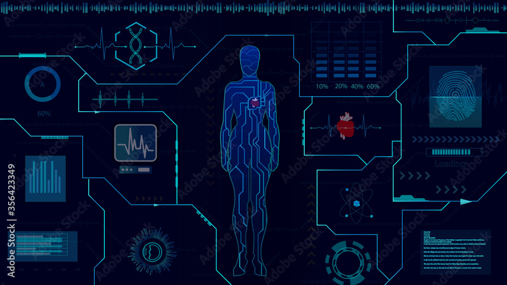 16:9 hud interface,futurastic human body,hud biology elelemt,Display ...