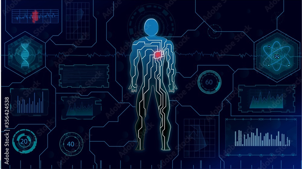 16:9 hud interface,futurastic human body,hud biology elelemt,Display ...