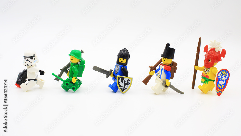 HONG KONG,MARCH 1: lego mini characters which are isolated on white in ...