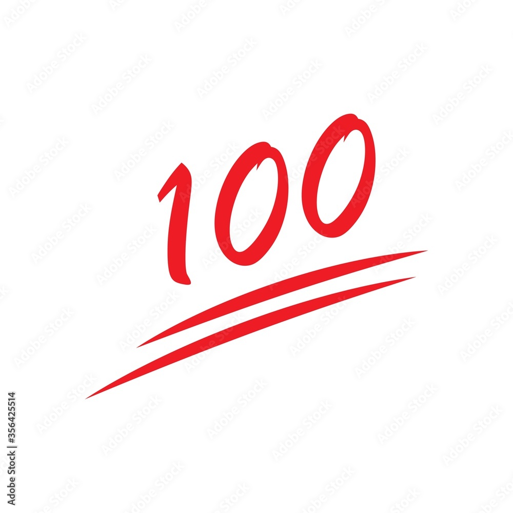 100% percent emoji. One hundred percent sign. Vector Stock Vector ...
