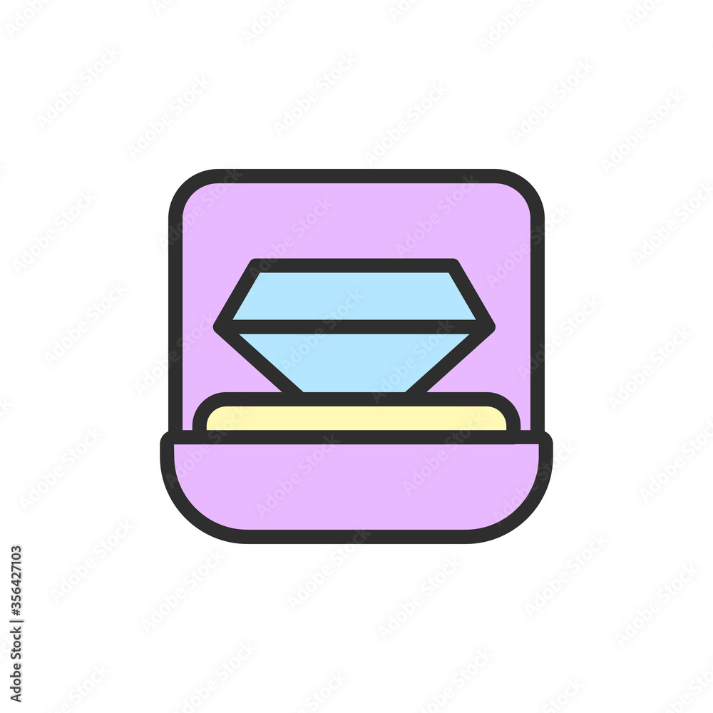 Box, diamond icon. Simple color with outline vector elements of ...