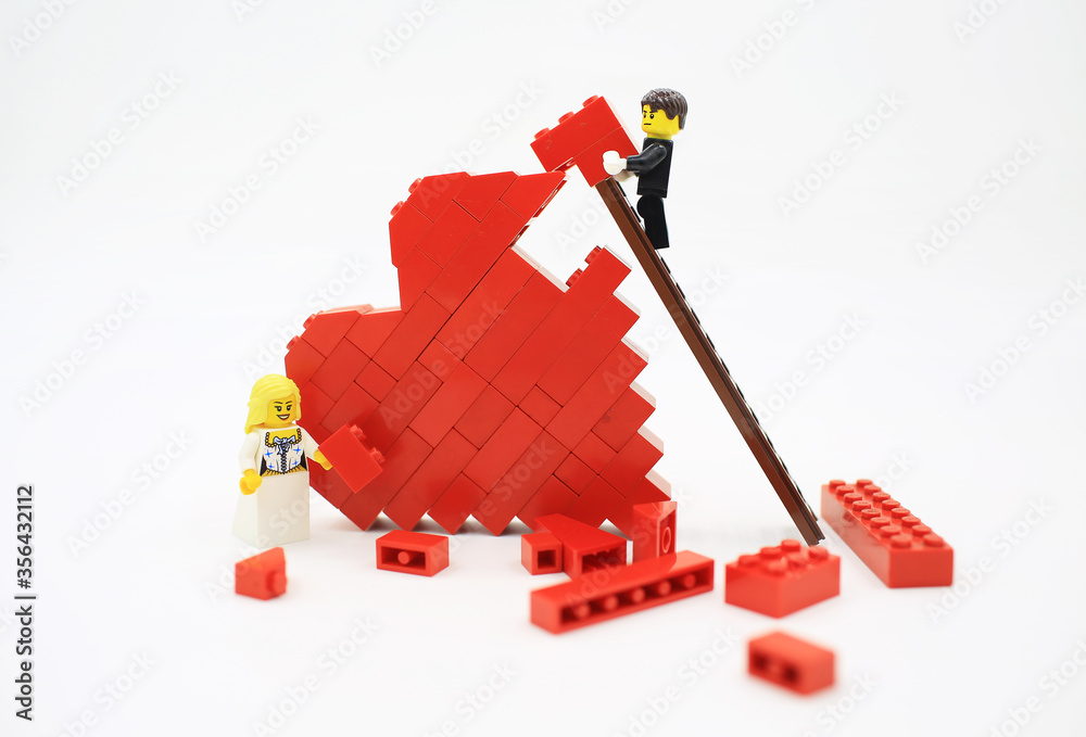 HONG KONG; OCT 1: lego minifigure with the set of city lego in hong ...