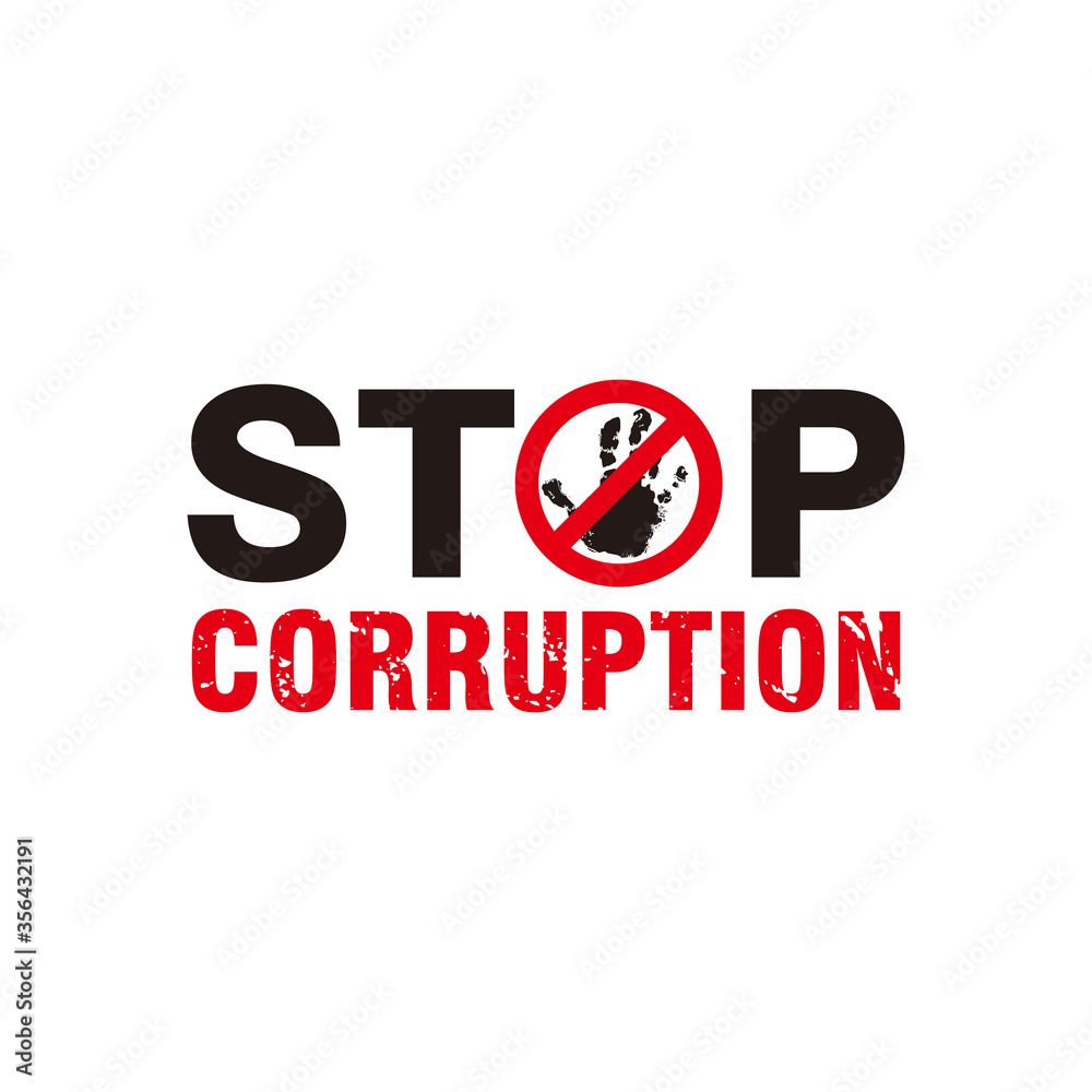 Stop Corruption Poster Campaign Vector, Stop Corruption Sign Stock ...