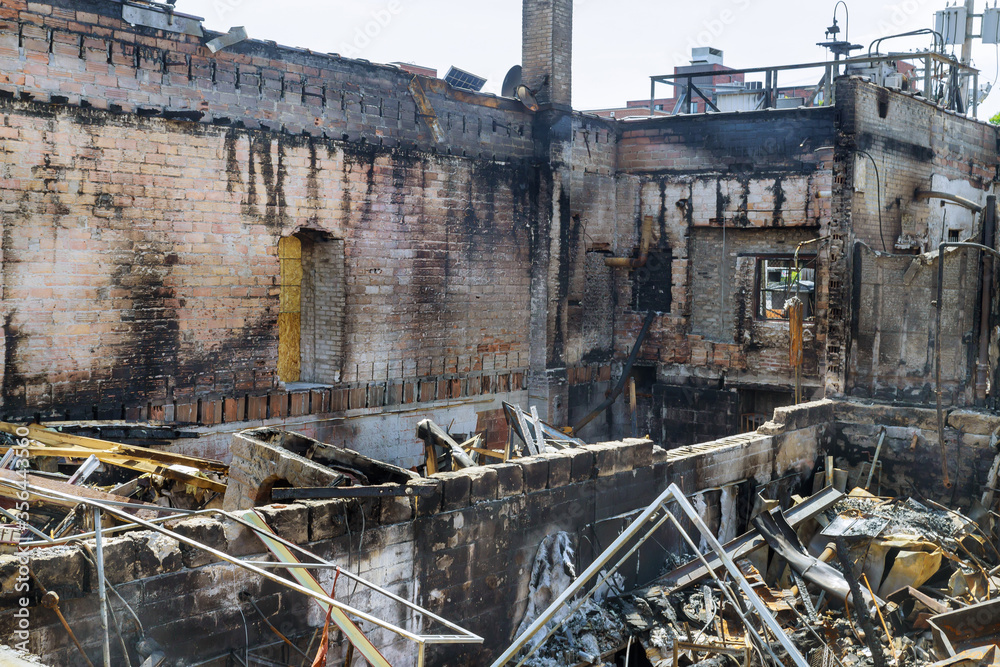 Poster Minneapolis protest riots turns violent interior of a burnt by ...