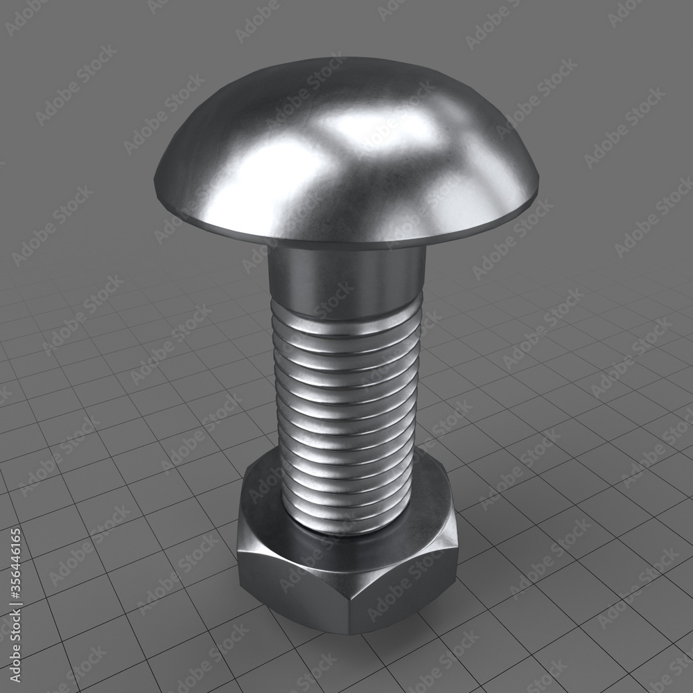 Carriage bolt Stock 3D asset | Adobe Stock