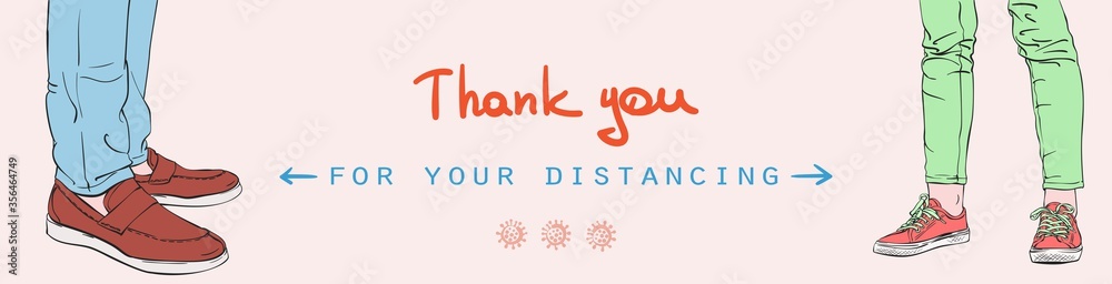 Thank you for your distancing Covid-19 banner, Stop spread coronavirus ...