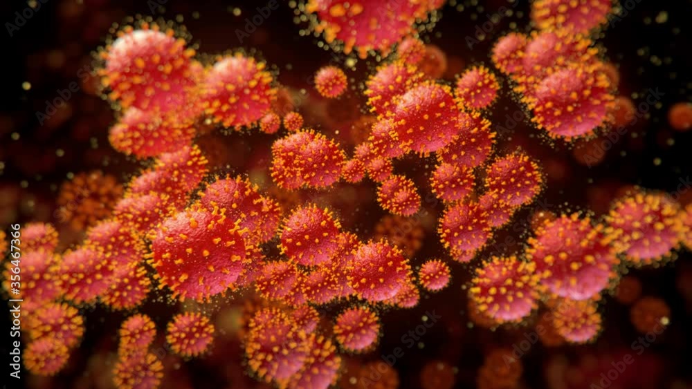 Vidéo Stock Virus. Orange microbes background. Allergy bacteria ...