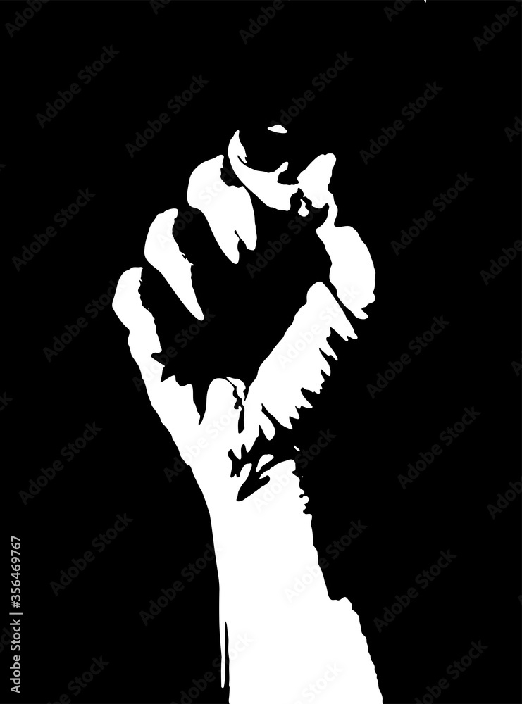 Strong fist raised up for black lives matter. Hand symbol of equality ...