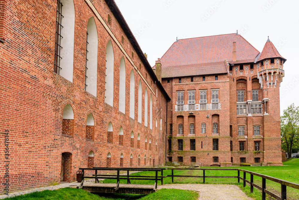 Sightseeing of Poland. Medieval castle in Malbork town, a popular ...