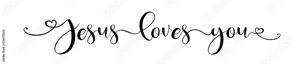 Jesus loves you. Lettering typography religion poster, banner vector ...