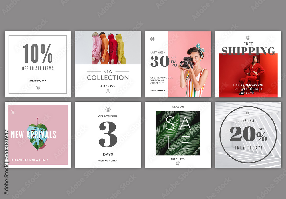 Social Media Layout Set Stock Template | Adobe Stock