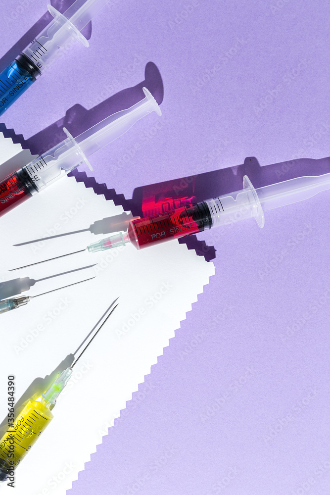 Covid-19- Vaccine vial dose against coronavirus needle syringe, medical ...