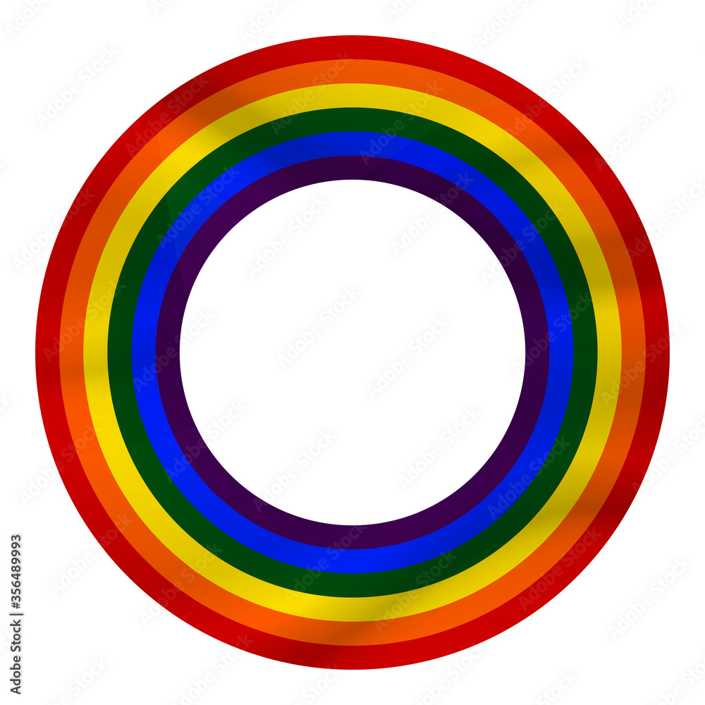Flag LGBT icon, round frame. Template design, vector illustration. Love ...