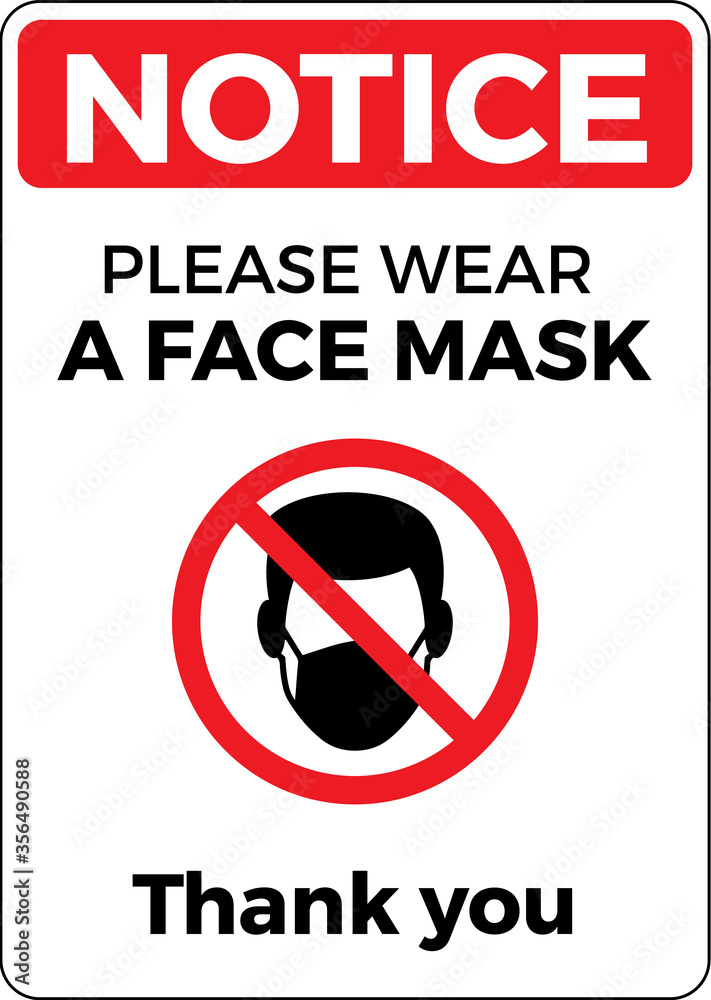 Warning sign without a face mask no entry and keep distance. Vector ...