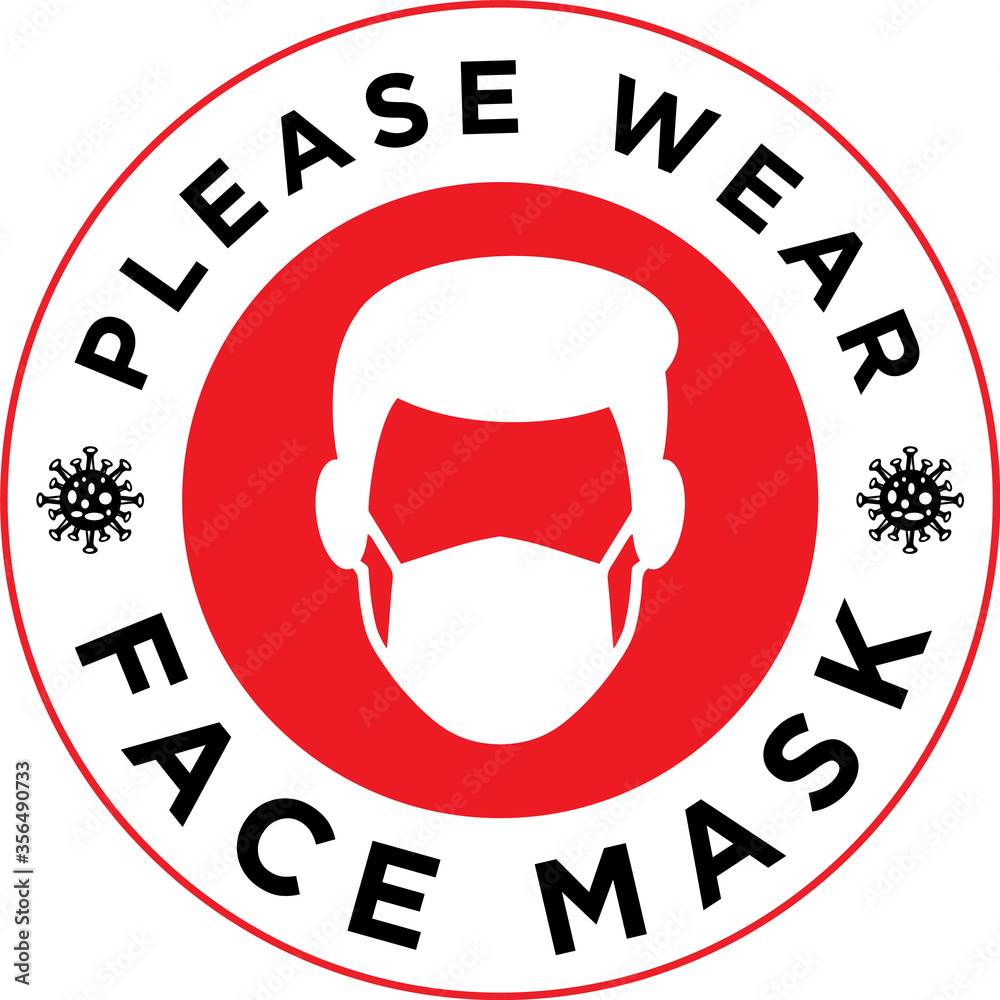 Warning sign without a face mask no entry and keep distance. Vector ...