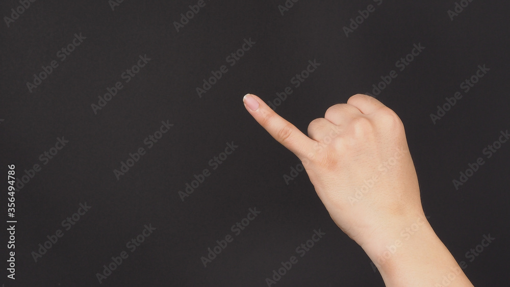 The Male hand is showing little finger hand sign.IT means to bring ...