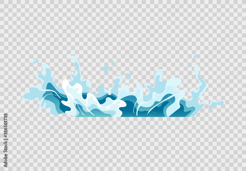 Water splash animation. Shock waves on transparent background. Spray ...