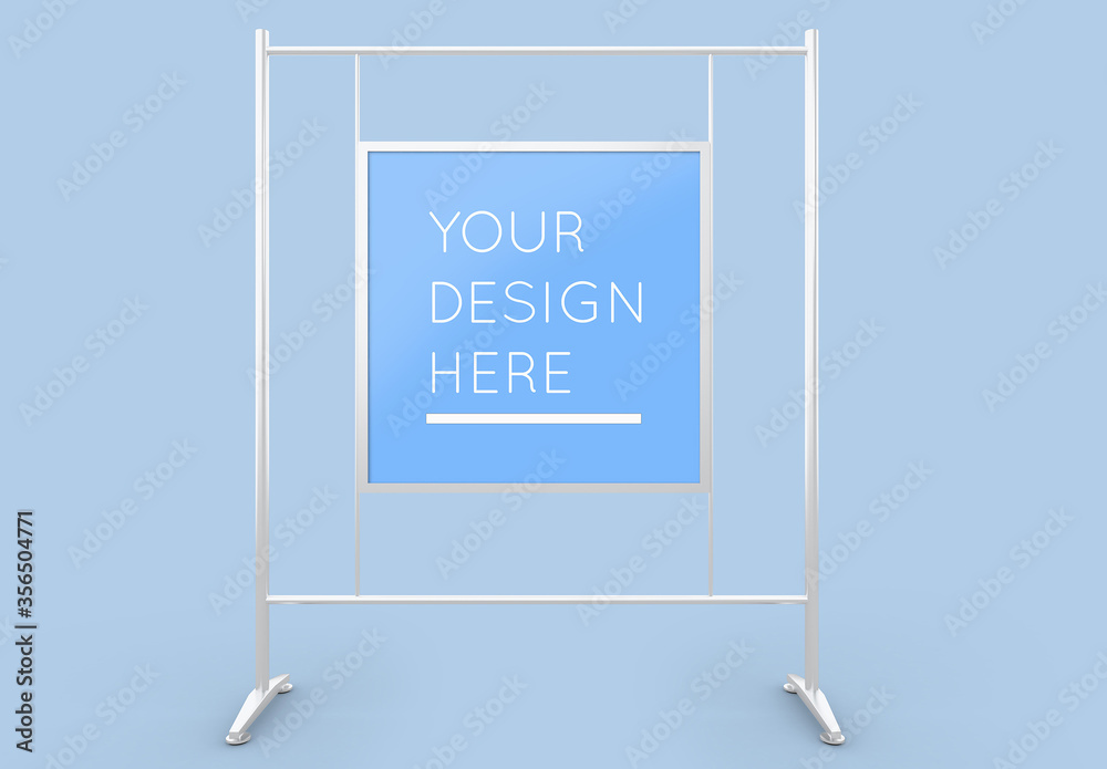 Square Poster Advertising Display Stand Mockup with Editable Background ...