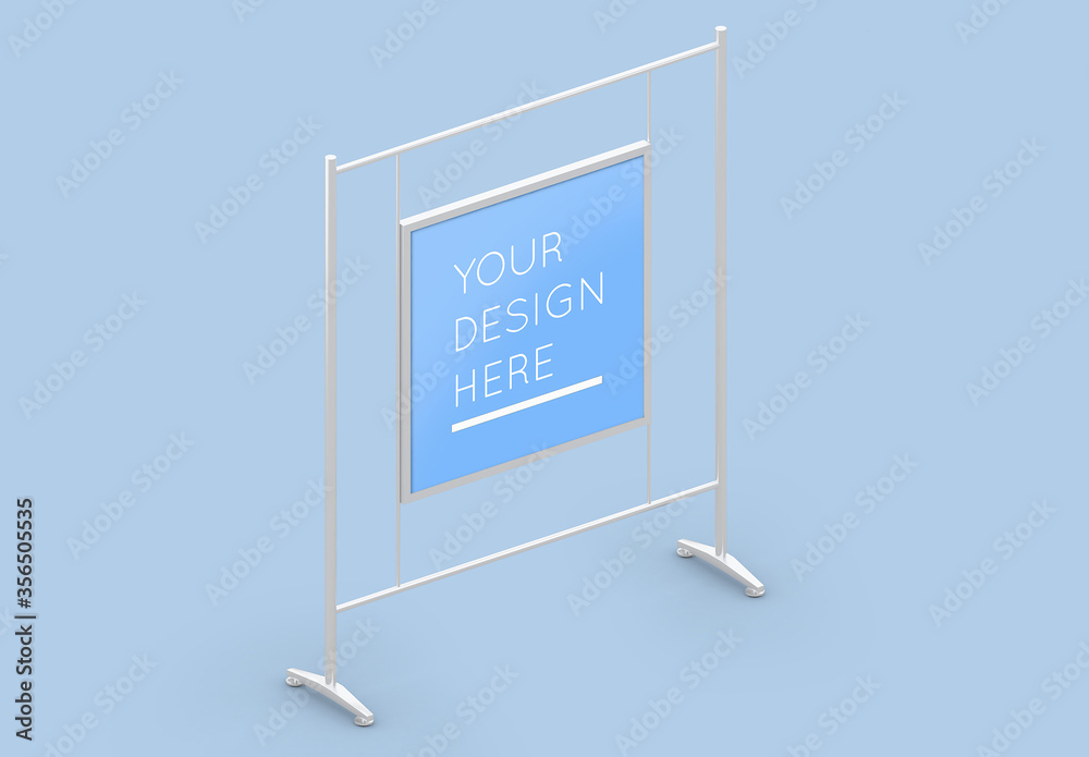 Square Poster Advertising Display Stand Mockup with Editable Background ...