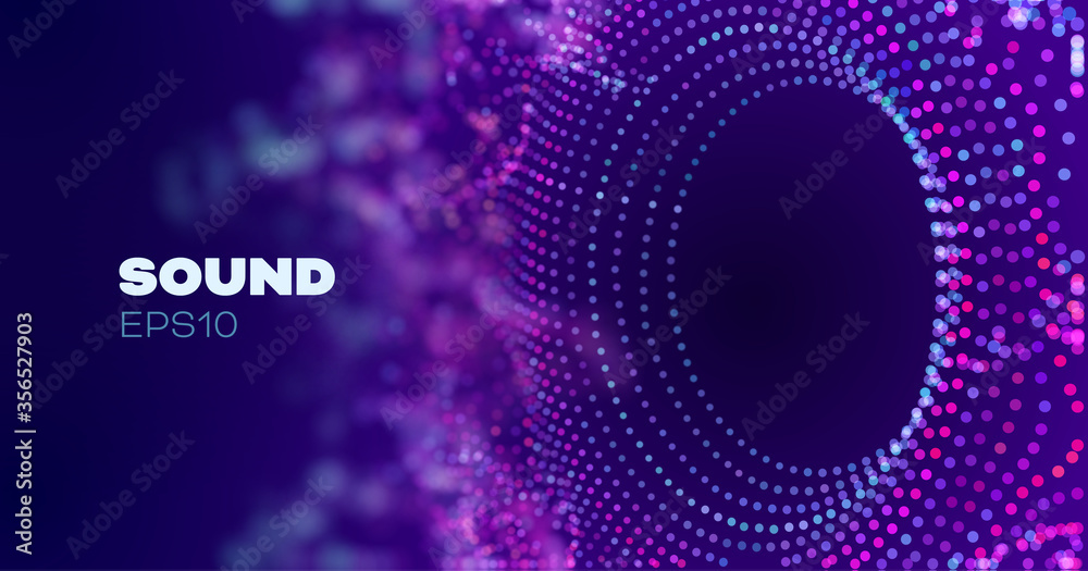 Sound wave bass vector. Cyberpunk style noise tunnel Stock Vector ...